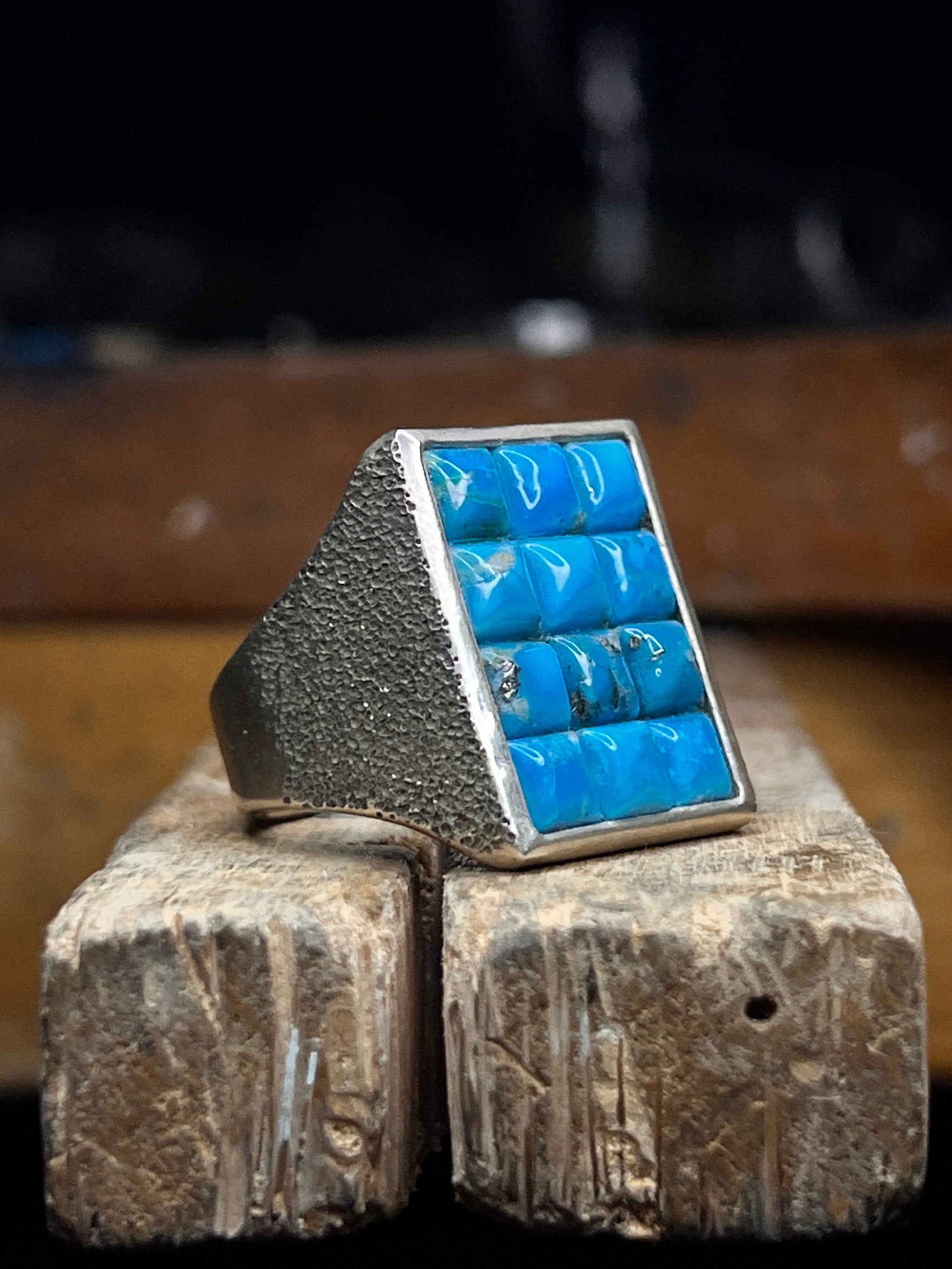 Inlayed kingman ring | Scott James Jewelry