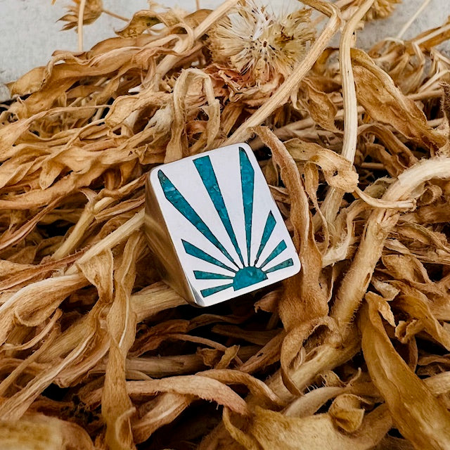 Turquoise sunray signet | Ring | Scott James Jewelry