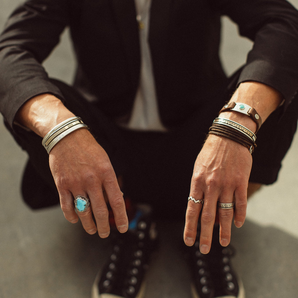 Mountain and Wave Band – Scott James Jewelry